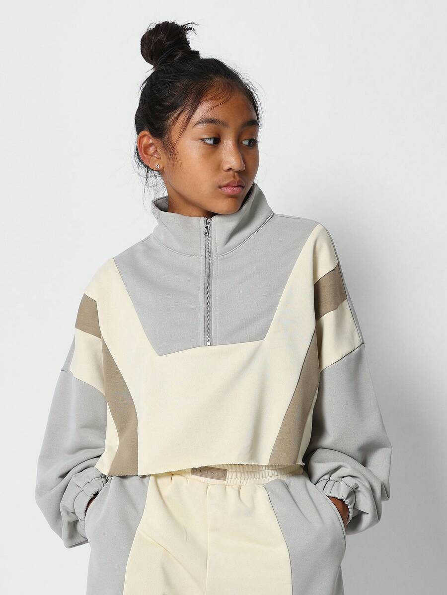 SUMWON Tween Girls Zip Through Sweatshirt With Short 2 Piece Set Back ...