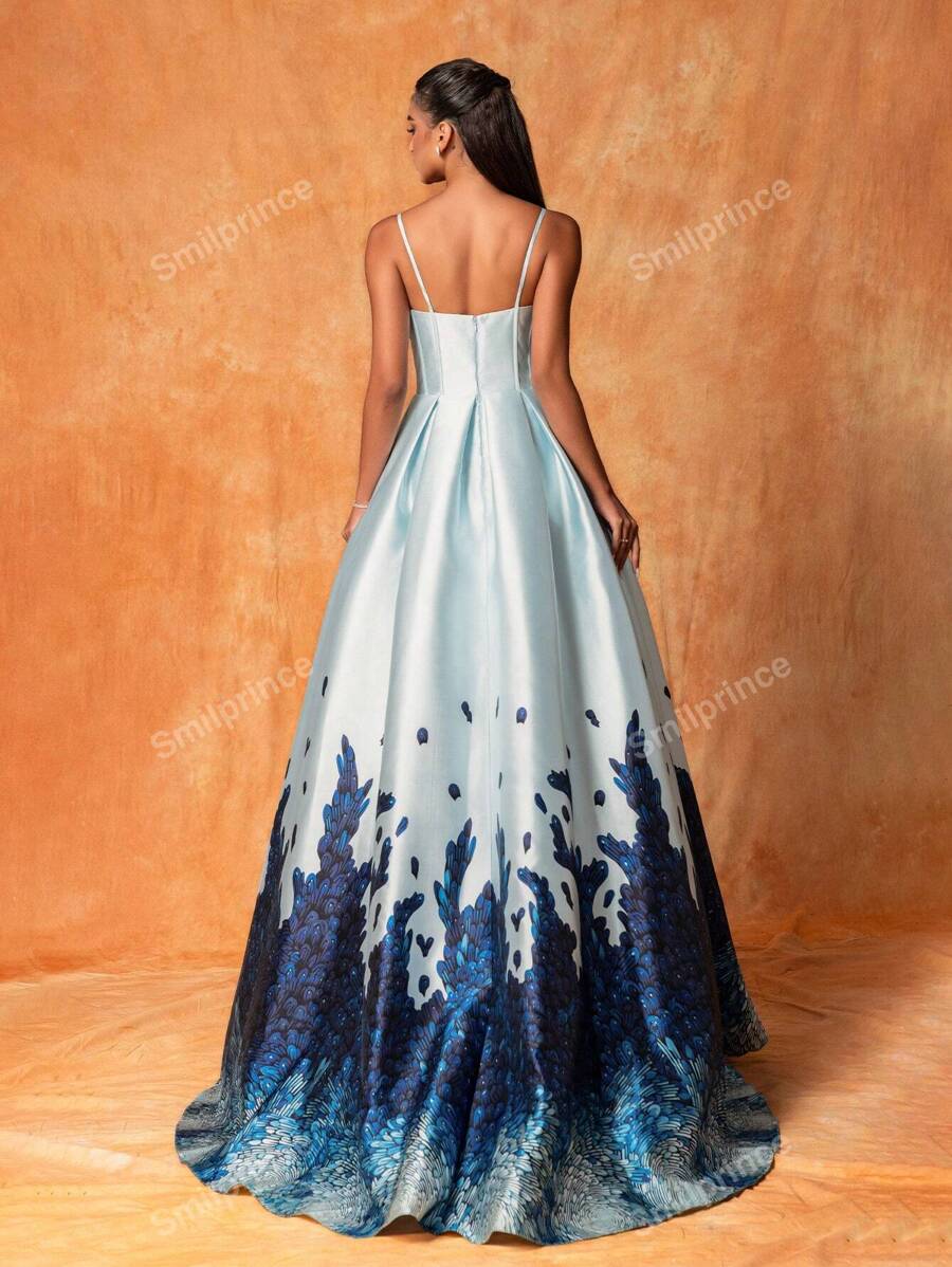 Women Long Pleated Elegant Sophisticated Simple Style Strappy Evening ...