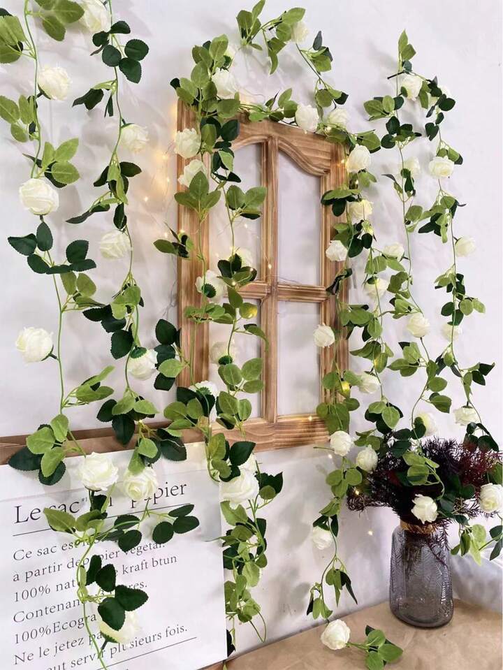 1pc 2.5m Artificial Flower Vine Hanging Fake Flower Vine Artificial Flower Vine With Green Leaf For Party Decoration Home Decor Fake Plants Fall