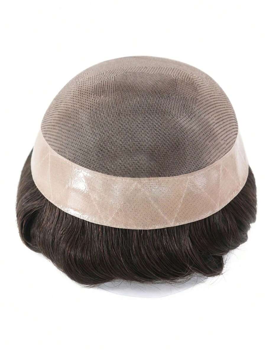 Fine Mono Men Toupee Hairpiece Poly Coating Around Human Hair ...