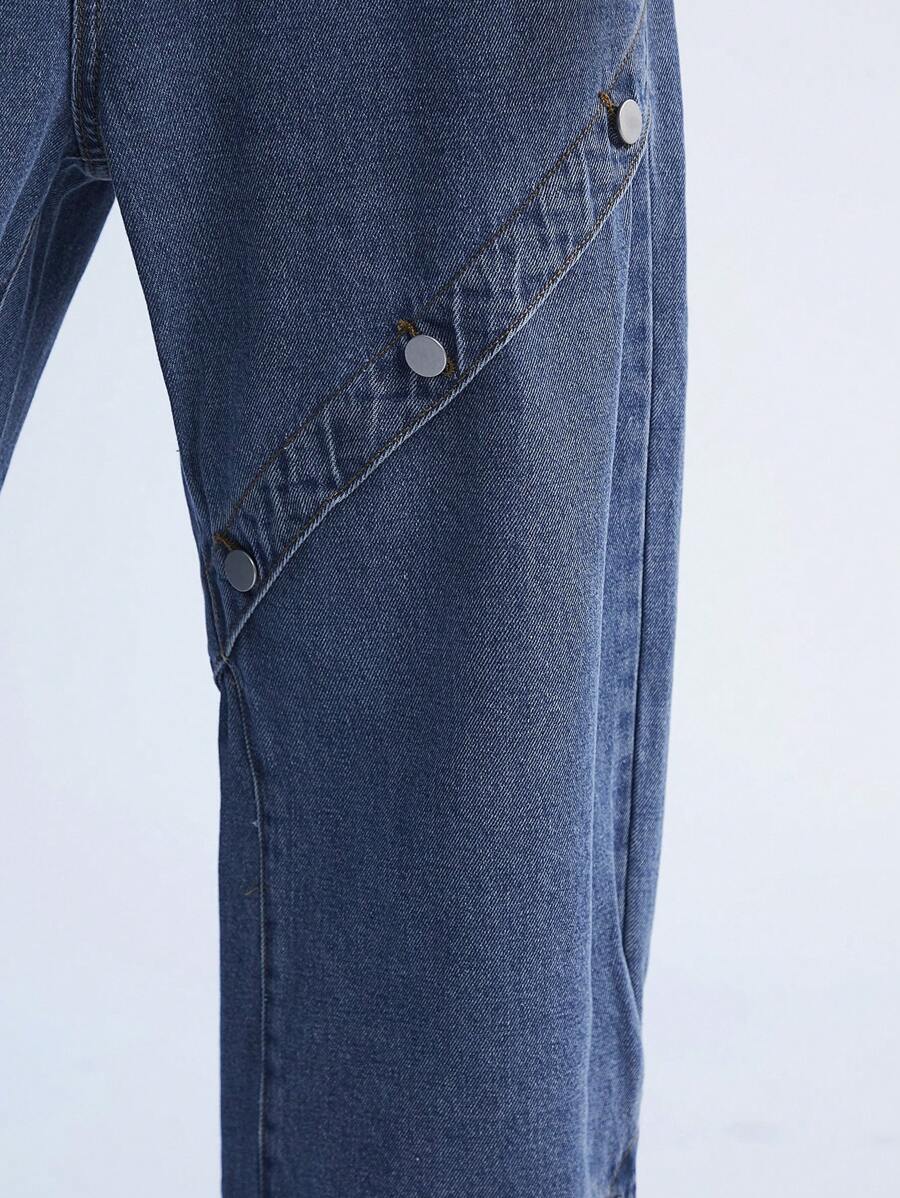 Manfinity Denimwave Y2K Retro Street Style Men's Light Blue Irregular ...