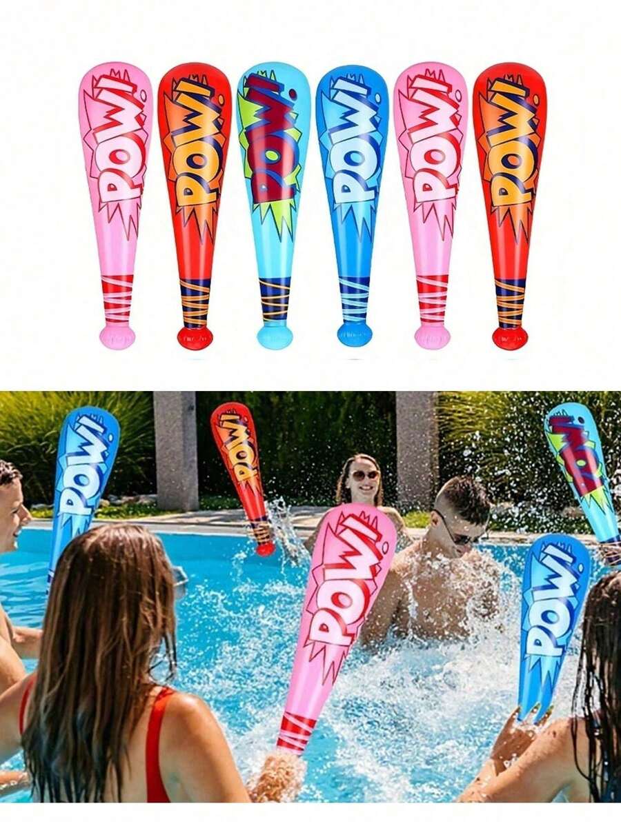 Pow Inflatable Baseball Bats, Inflatable Baseball Bat With Cartoon Pow ...