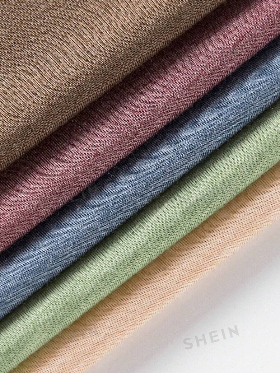 SHEIN LUNE 5pcs Colorful Plus-Sized T-Shirts, Suitable For Summer With ...