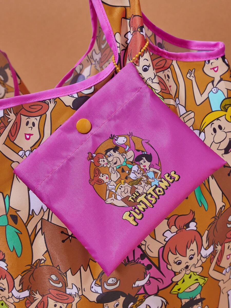 THE FLINTSTONES | SHEIN Full-Print Cartoon Character Shopping Bag With ...