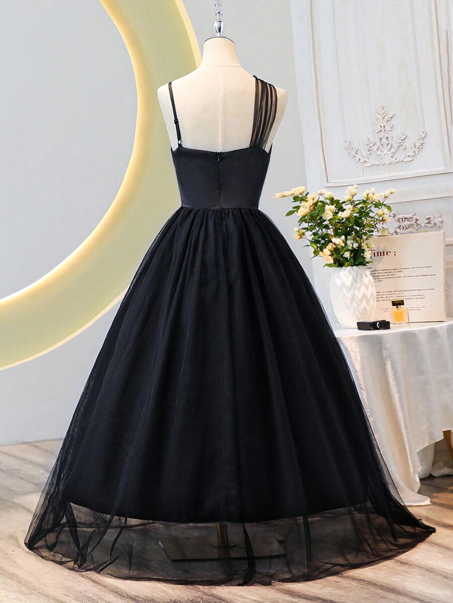 SHEIN ROBE MAXI CORSAGE PAILLETTES FILLE ADO À COL ASYMÉTRIQUE EN ...