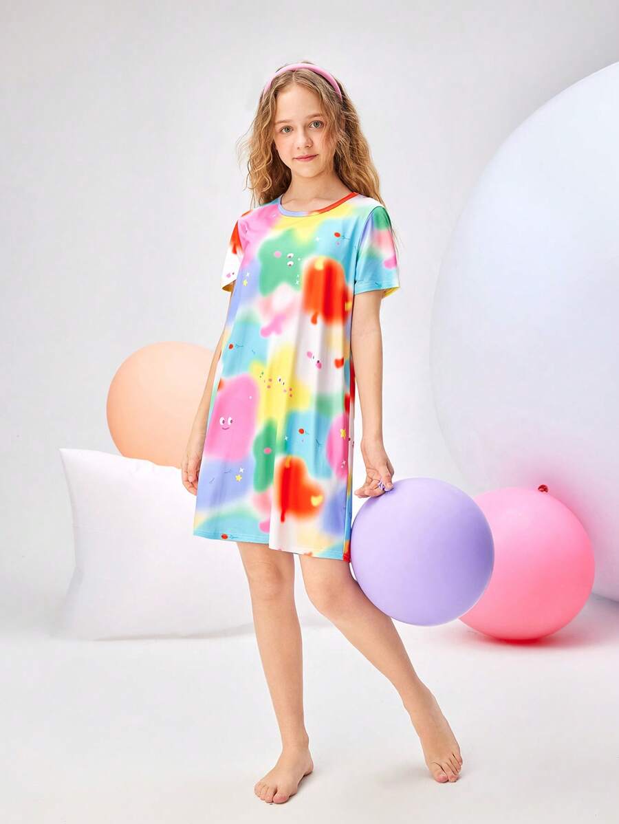 KTGD8 Tween Girl Milk Silk Pajamas, 160g, Digital Printed And Locally ...