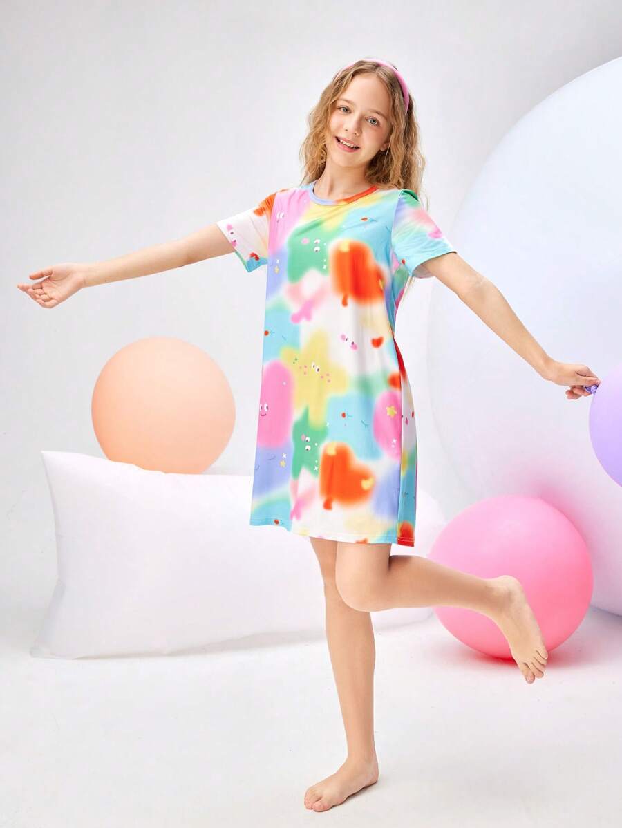 KTGD8 Tween Girl Milk Silk Pajamas, 160g, Digital Printed And Locally ...