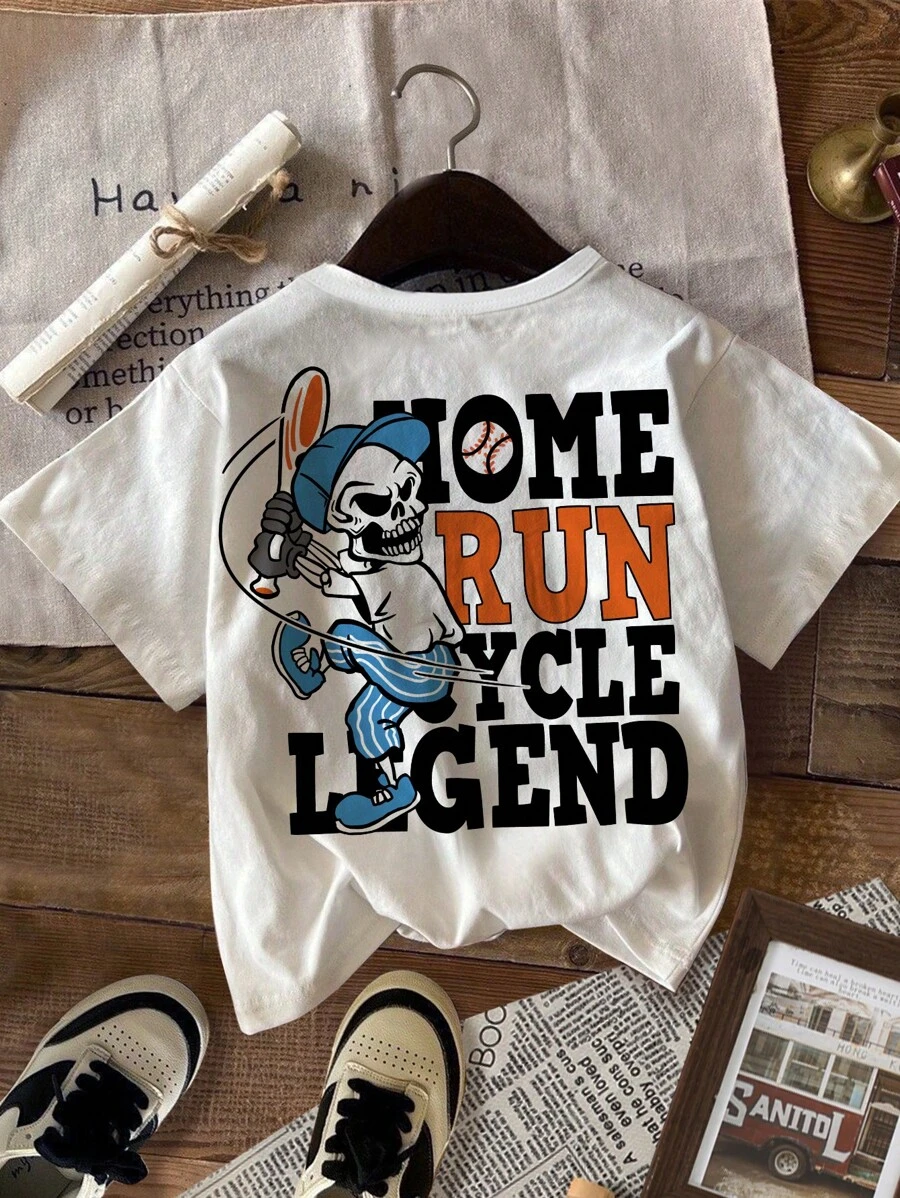 Home Run Cycle Baseball Young Boy Casual Minimalist Baseball Pattern ...