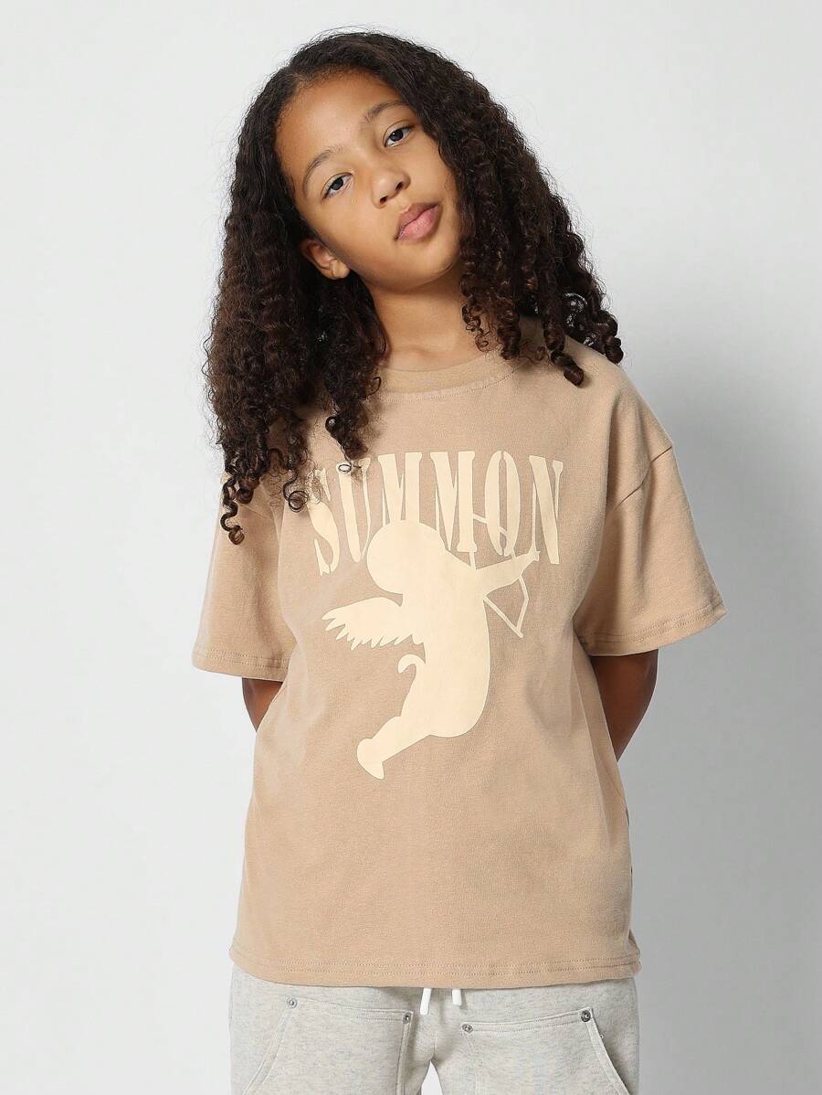 SUMWON Tween Girls Tee With Front Print | SHEIN USA