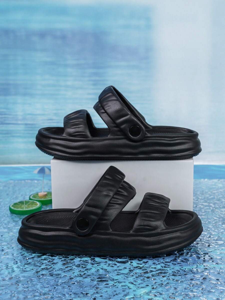 Teenagers' Spring/Summer Fashionable Solid Color Foam Flip Flops With ...