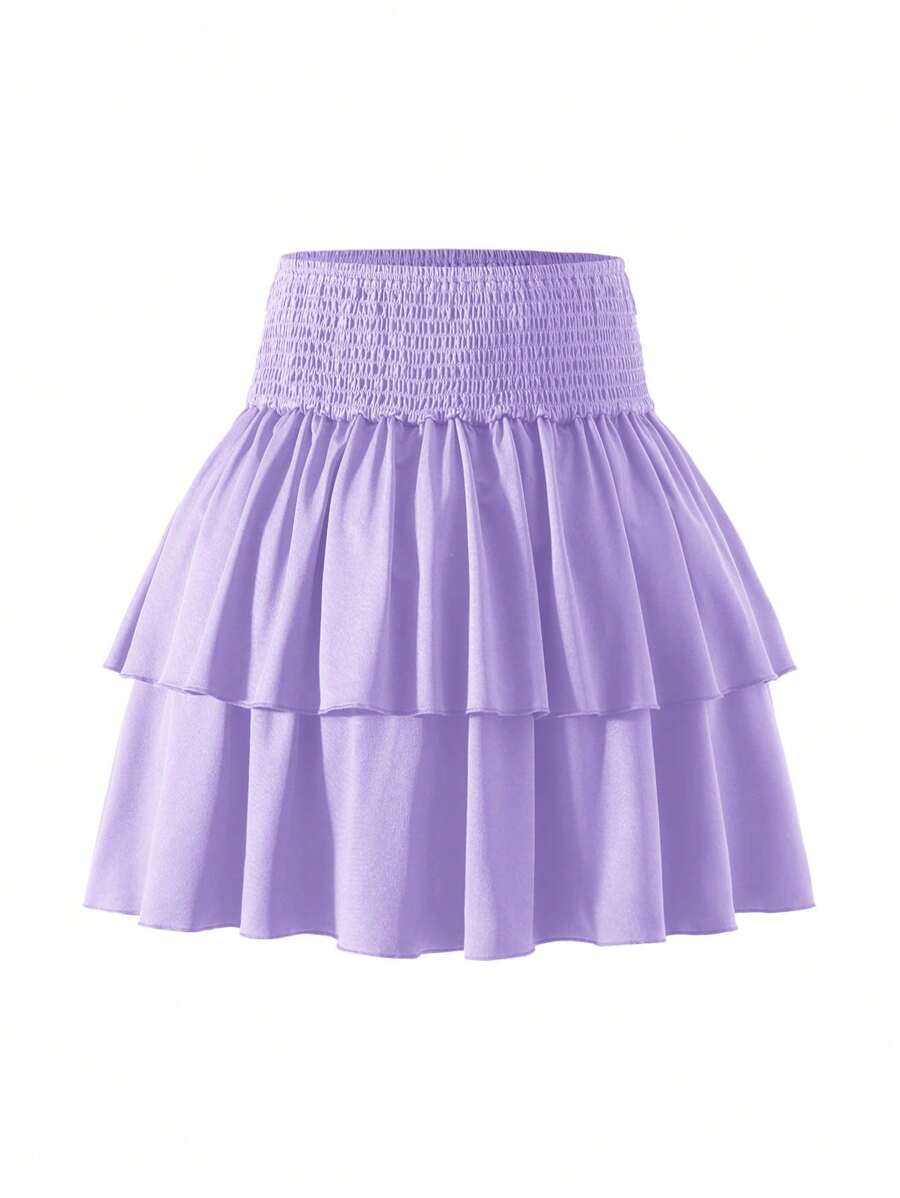 Teen Girls' Dock Rope Double Layered Skirt | SHEIN