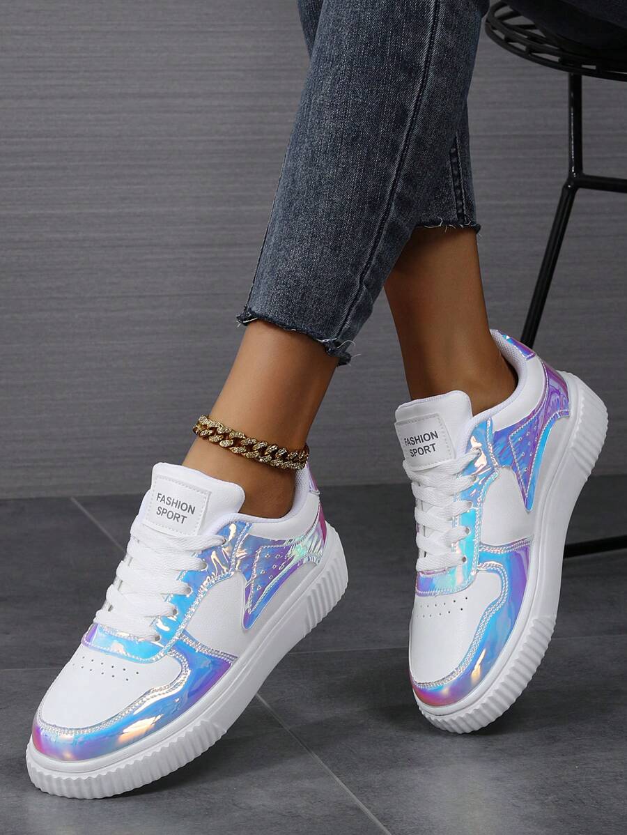 Women Shoes Casual Sneakers, Lace Up Soft Sole Flat Comfortable Skate ...