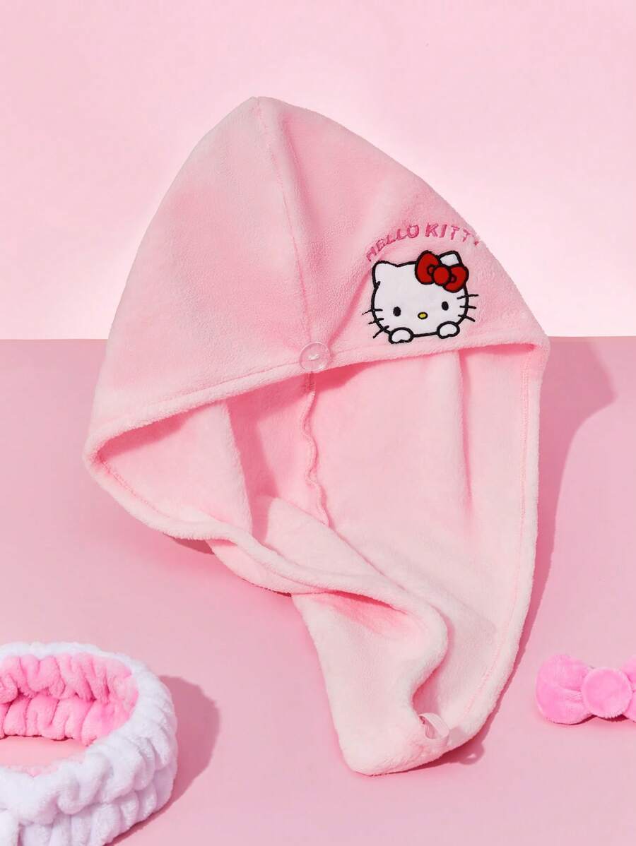 HELLO KITTY AND FRIENDS | SHEIN Coral Velvet Cute Embroidered Hair ...