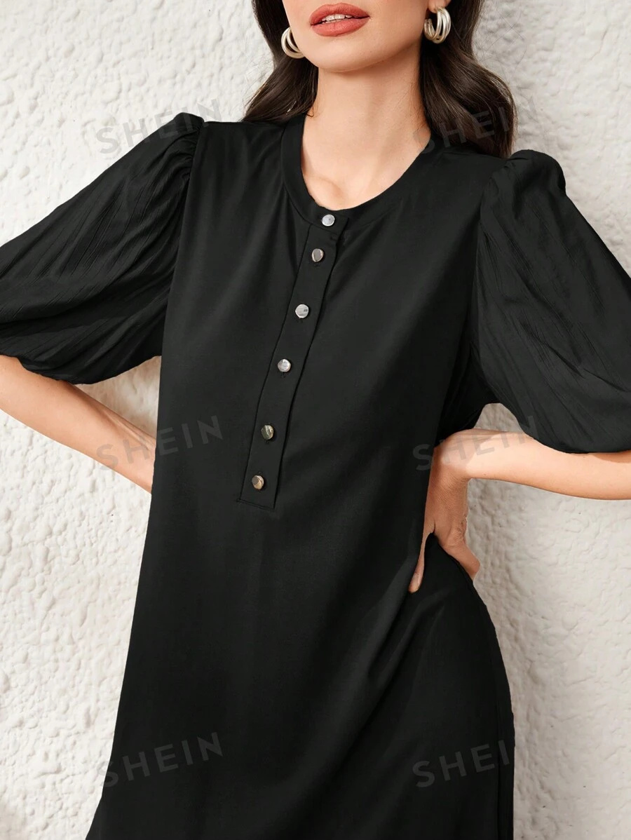 SHEIN Mulvari Vestido árabe sencillo de unicolor para uso diario de ...