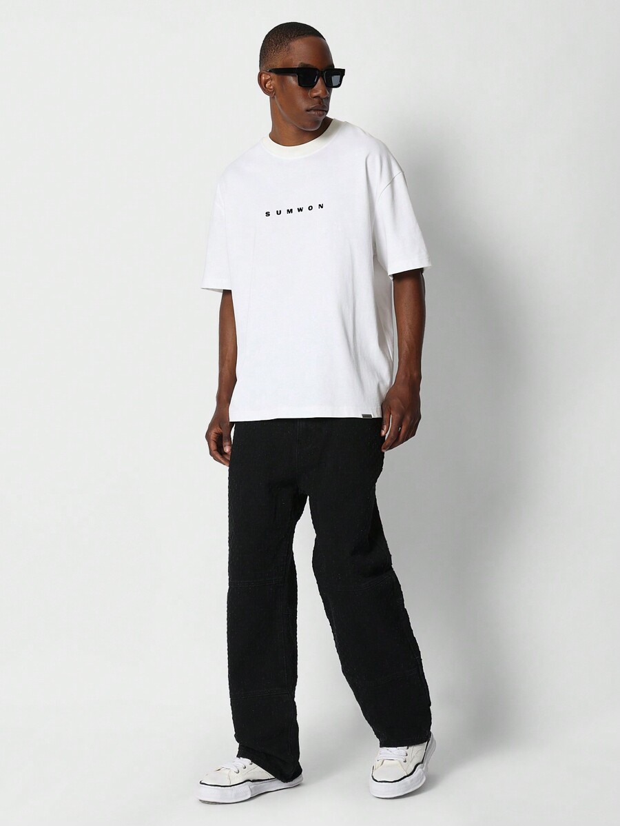 SUMWON Loose Fit Textured Jean With Hiker Clasp College Ready | SHEIN EUR