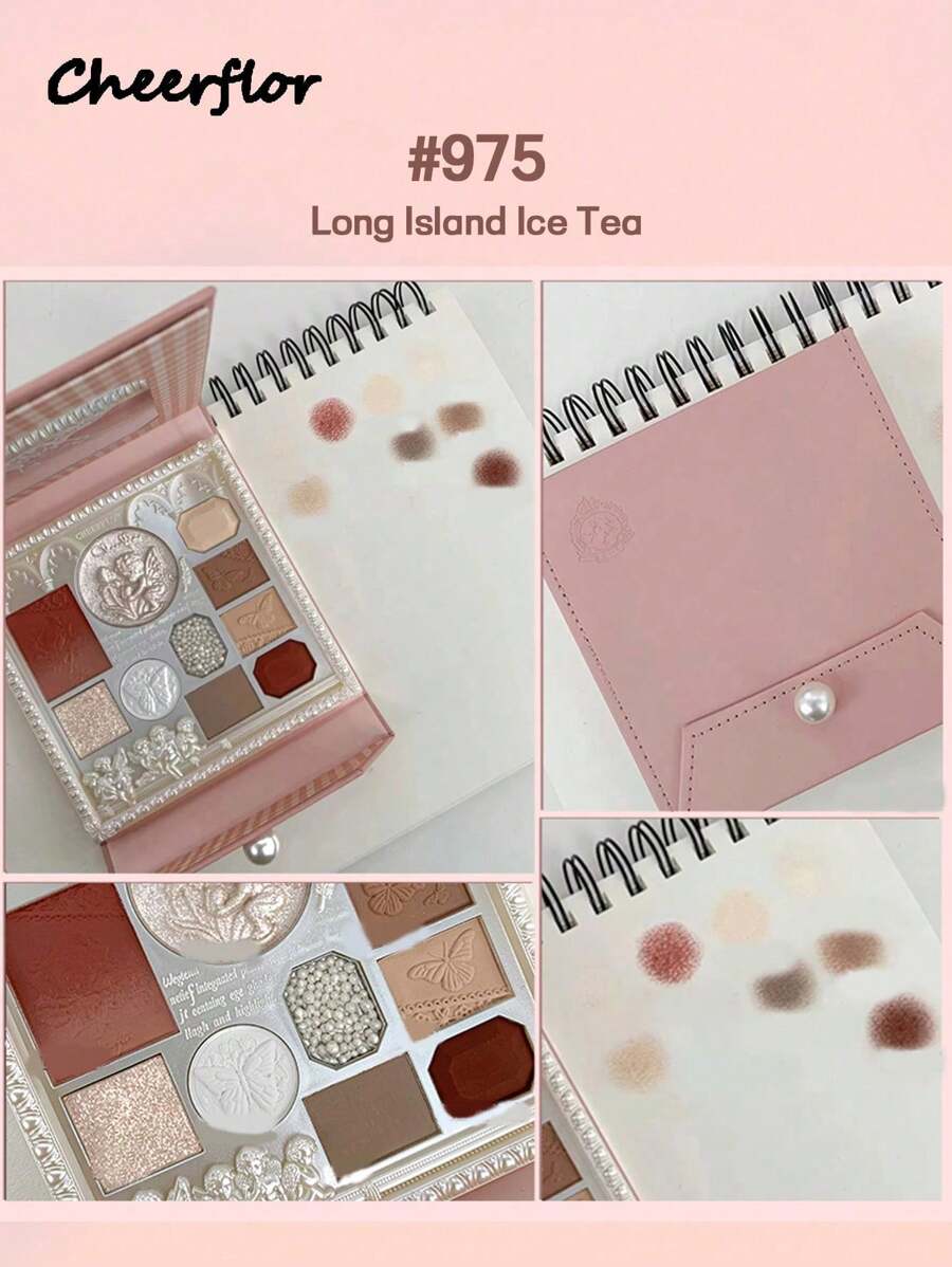 CHEERFLOR Embossed Makeup Palette, Matte Shimmer Powder Eyeshadow ...