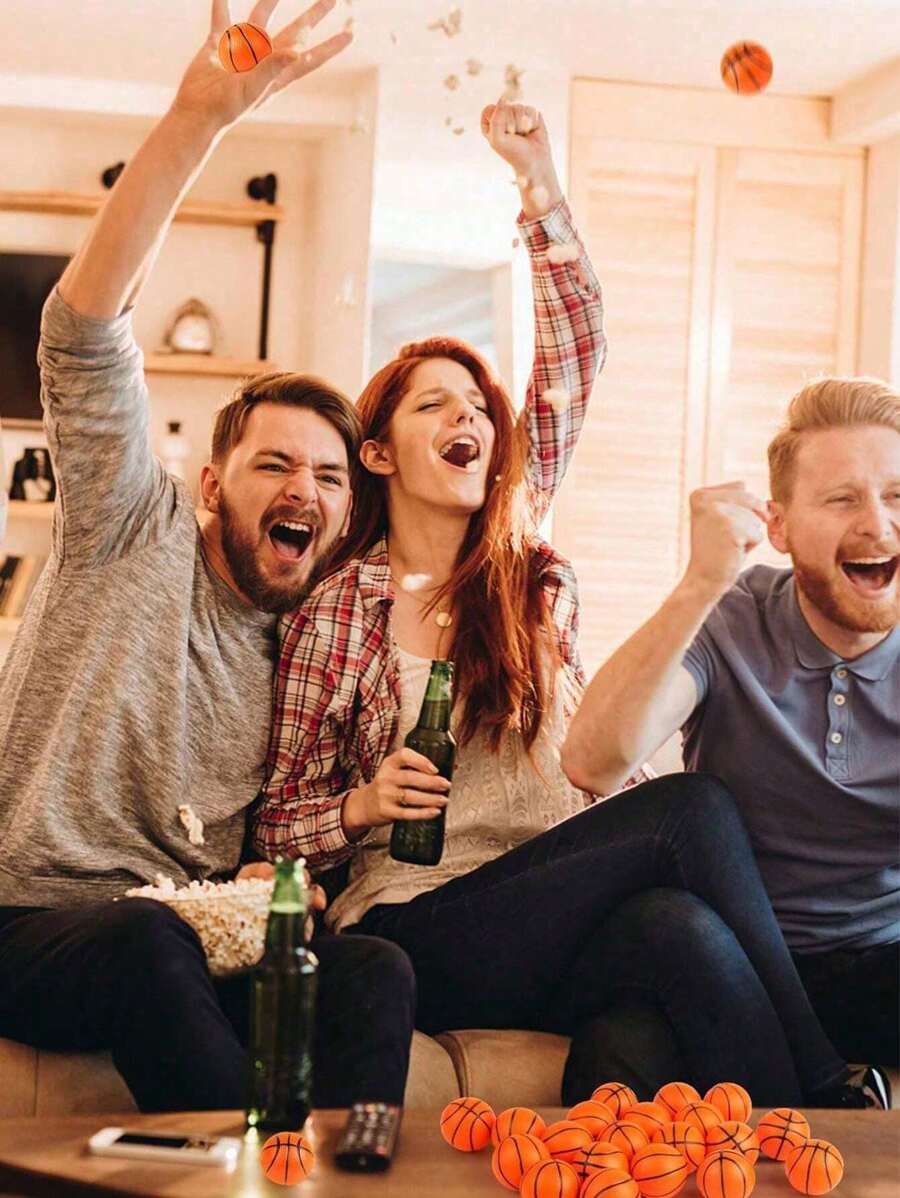 6pcs Mini Basketball Elastic Eva Ball, Stress Relief Ball, Squeezing ...