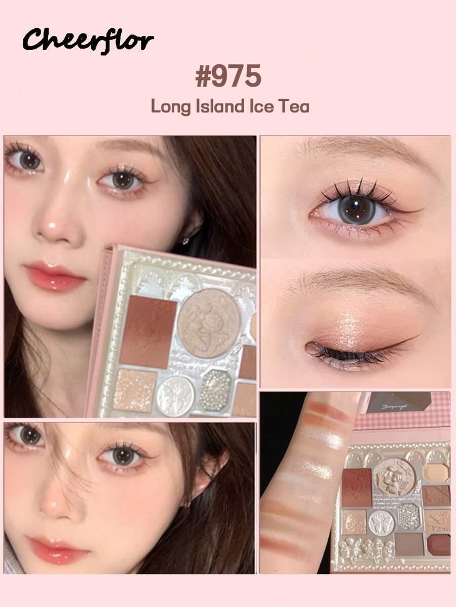 CHEERFLOR Embossed Makeup Palette, Matte Shimmer Powder Eyeshadow ...