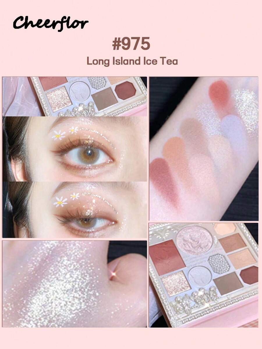 CHEERFLOR Embossed Makeup Palette, Matte Shimmer Powder Eyeshadow ...