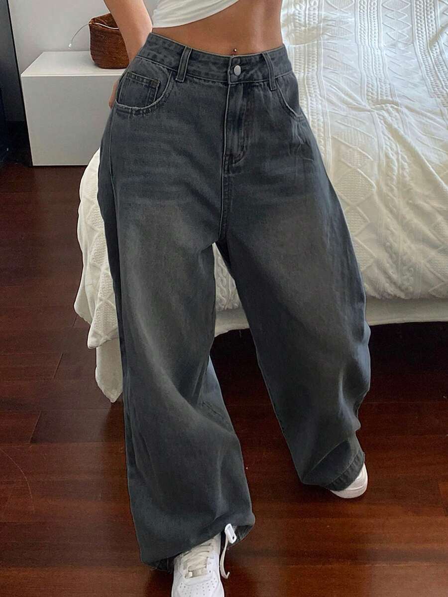 DAZY Distressed & Whitewashed Wide Leg Jeans For Women,Baggy Jeans ...