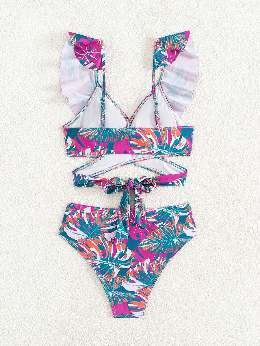SHEIN Swim Summer Beach Tropical Printed Two-Piece Swimwear Set for Sale Australia| New ...