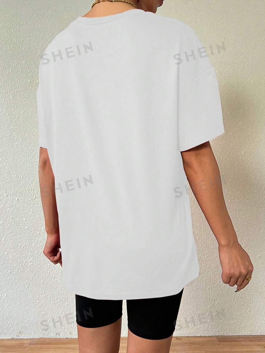 SHEIN LUNE Camiseta floja de mujer con diseño de gran flor 3D en color ...