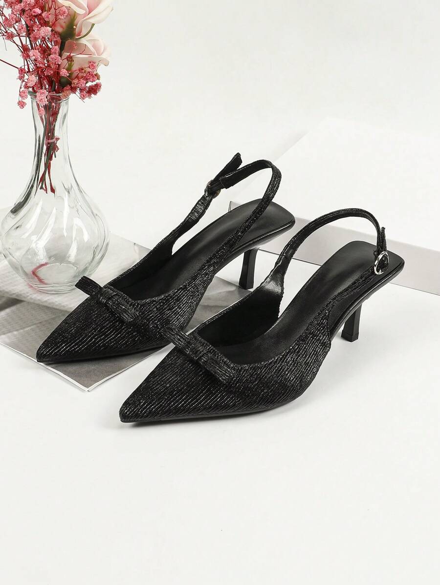 Women's High Heel Slip-On Shoes, Black High Heel Sandals, Mary Jane ...