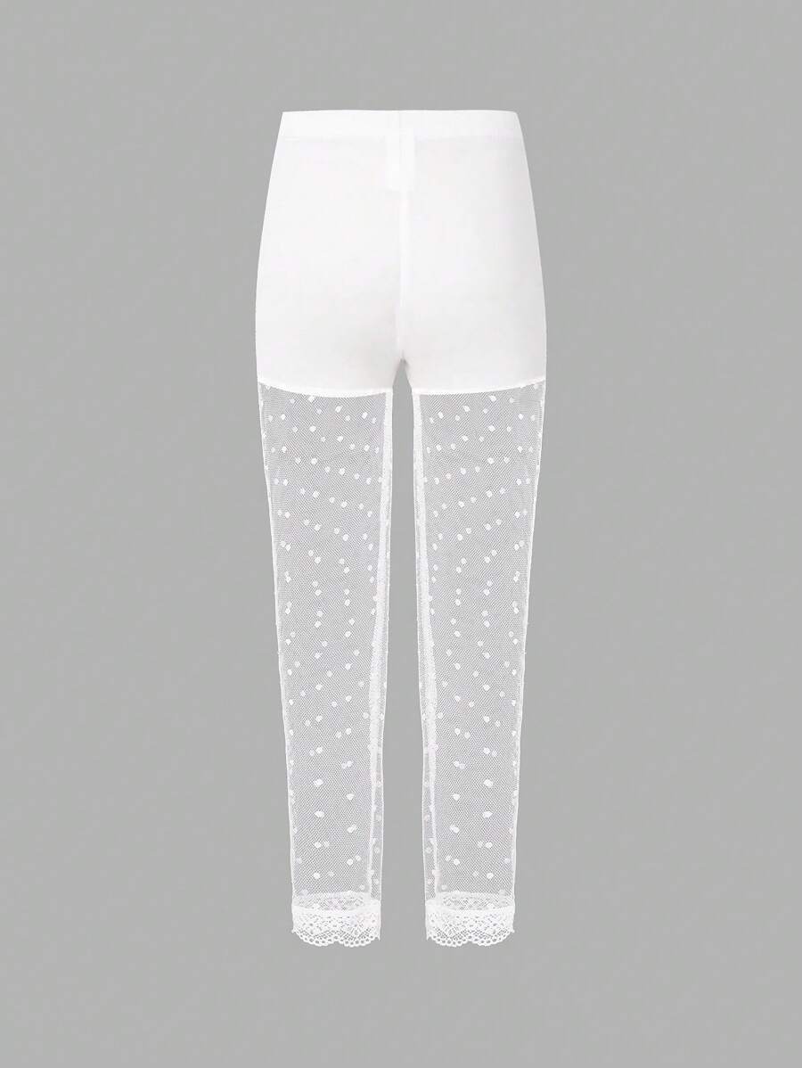 Girls White Mesh Leggings Shein Uk