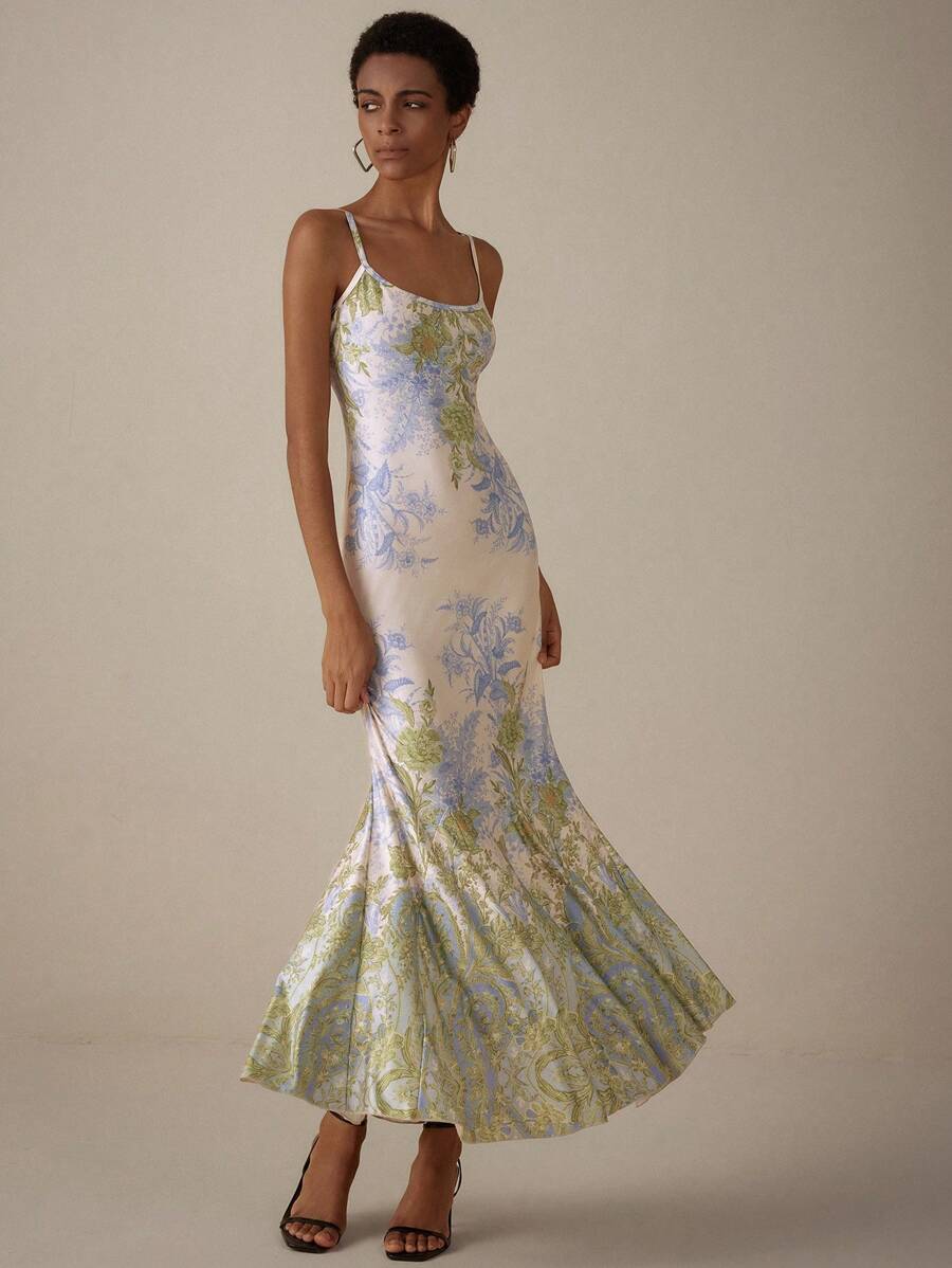 Aveloria Modichic Vintage New Chinese Style Bodycon Dress With Printed ...