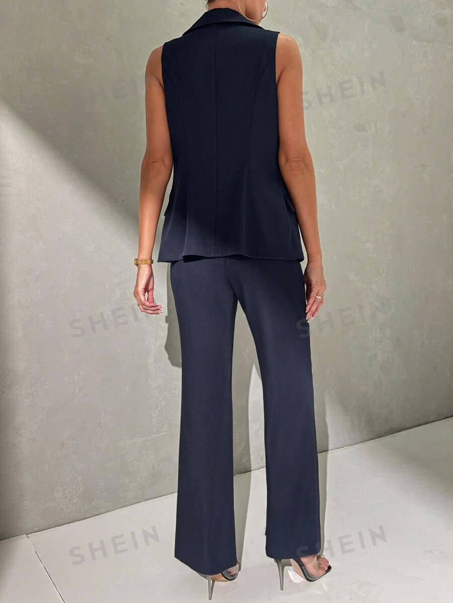 SHEIN Privé Women's Summer Daily Simple And Fashionable Buttoned Suit ...