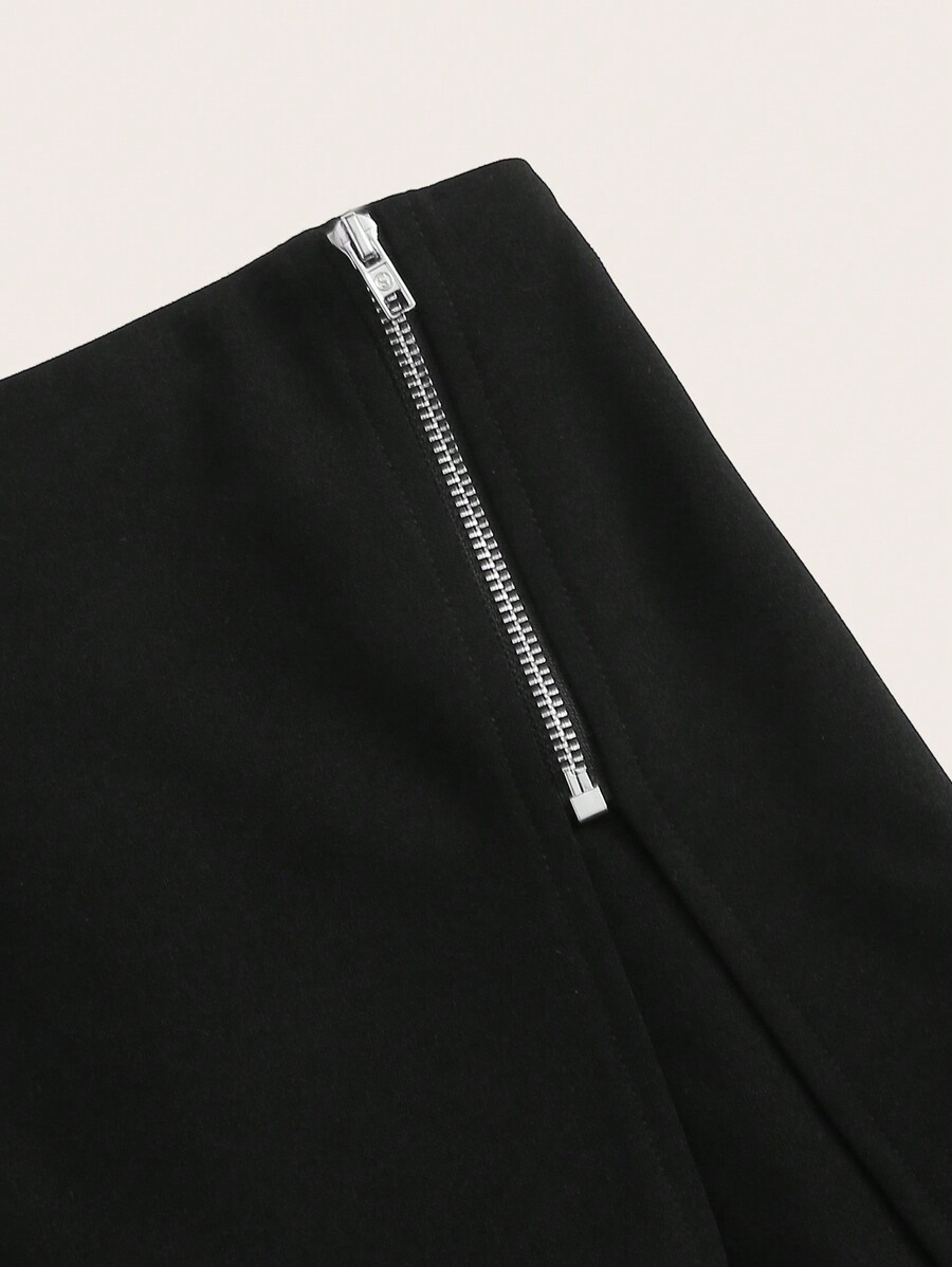 SHEIN Tween Girl Elastic Waist Side Slit Straight Mini Skirt Shorts ...