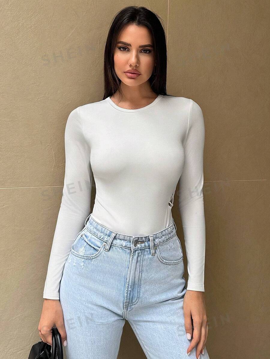 SHEIN Essnce Body sin espalda para mujer con diseño de tiras cruzadas ...