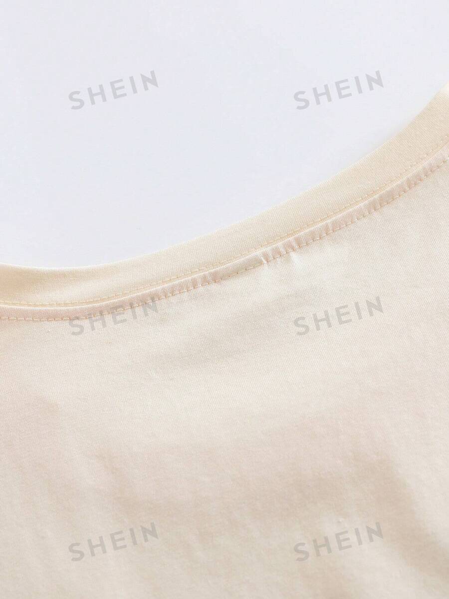 SHEIN CURVE+ חולצת טריקו עם שרוול קצר הדפסת אותיות במידות גדולות קיץ לאדם שמאחורי: אתה מדהים ...