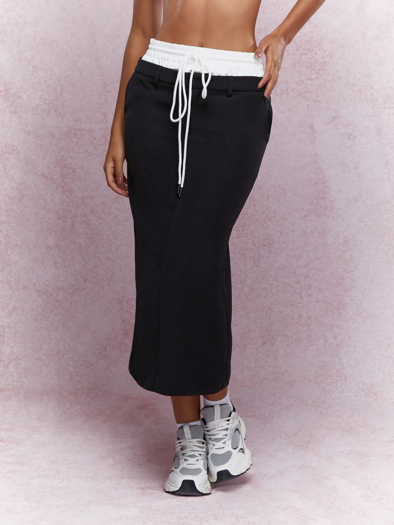 MISSGUIDED Boxer Waist Band Maxi Pencil Skirt｜MISSGUIDED