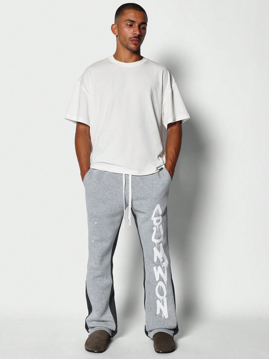 SUMWON Pantalón jogger de ajuste acampanado con bloques de color y ...