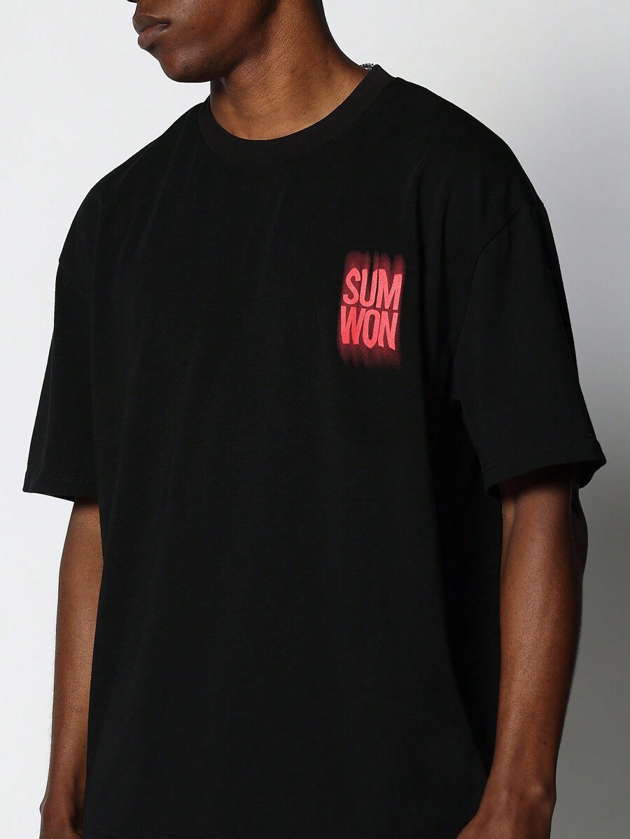 SUMWON Tee With Blur Neon Graphic Print | SHEIN USA