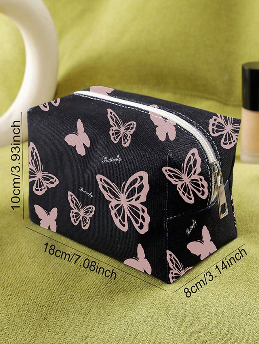ROMWE Fairycore 1pc Butterfly Shaped Women's Corduroy Cosmetic Bag ...