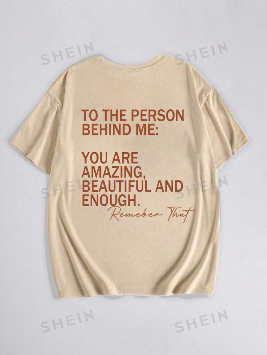 SHEIN CURVE+ Plus Size Letter Print Short Sleeve T-Shirt Summer TO THE ...