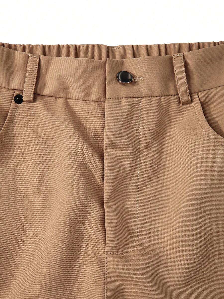 Manfinity EMRG Manfinity EMRG Men's Solid Color Straight Leg Khaki ...