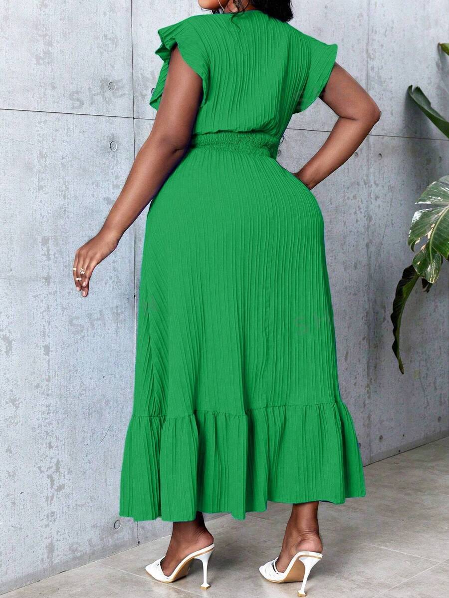 SHEIN LUNE Plus Size Women's Solid Color Simple Daily Dress | SHEIN UK