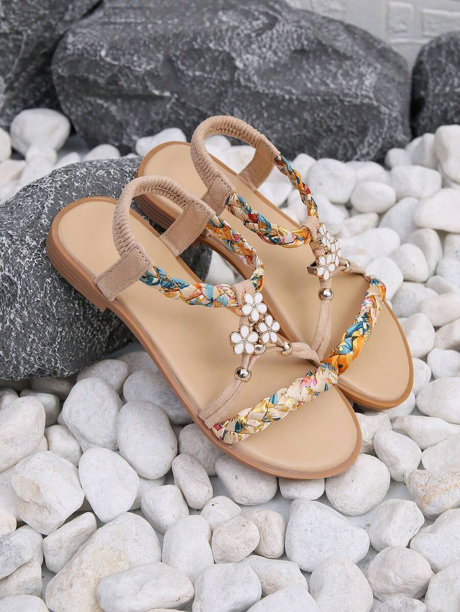 Summer Reteo Style Woven Flat Sandals For Teenage Girls | SHEIN EUR