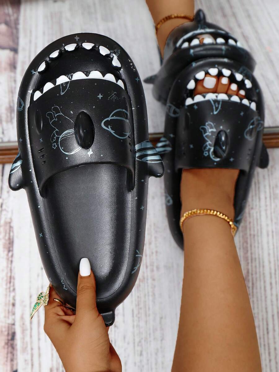 Fashionable & Fun Shark & Unicorn Fish Fin Thick-Soled One-Piece Molded ...