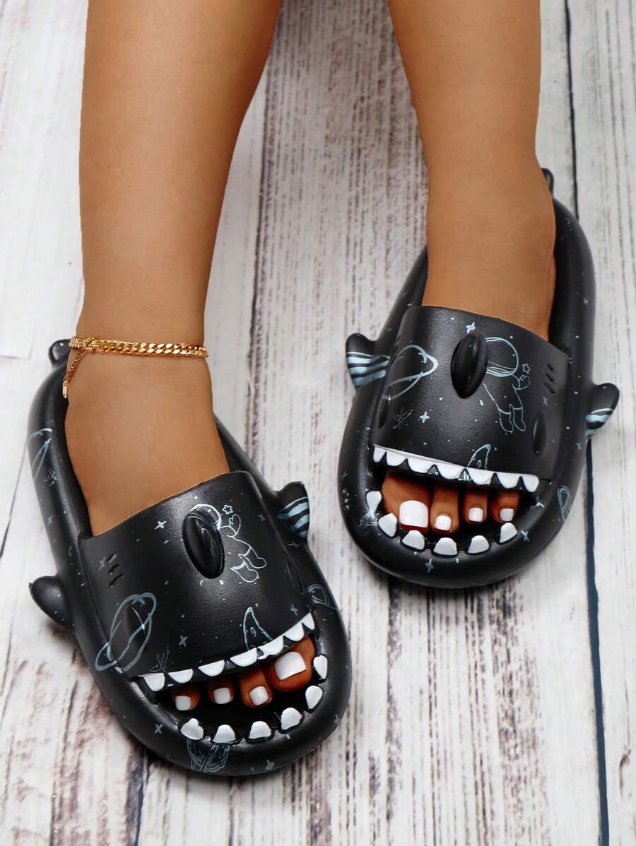 Fashionable & Fun Shark & Unicorn Fish Fin Thick-Soled One-Piece Molded ...