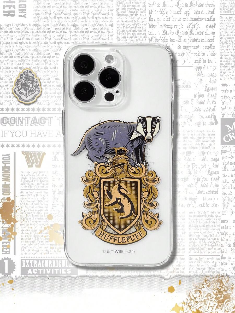 HARRY POTTER X SHEIN เคสโทรศัพท์ใสพร้อมตราแบดเจอร์ | SHEIN TH