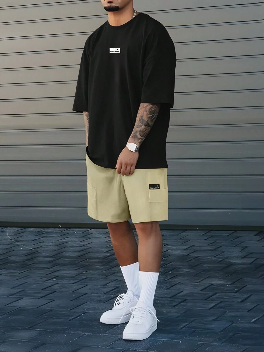 Manfinity Homme Men's Simple And Stylish Loose Workwear Pocket Shorts ...