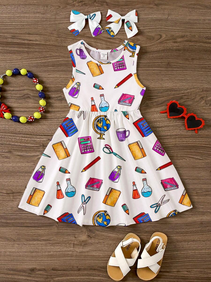 SHEIN Back To School Dress, Cute Summer Dresses, Tween Girls' Simple ...