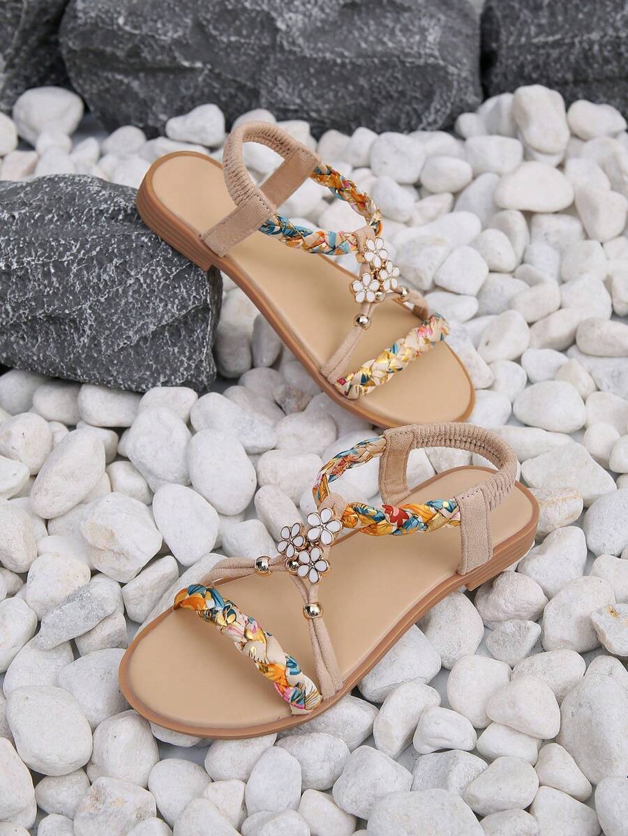 Summer Reteo Style Woven Flat Sandals For Teenage Girls | SHEIN EUR