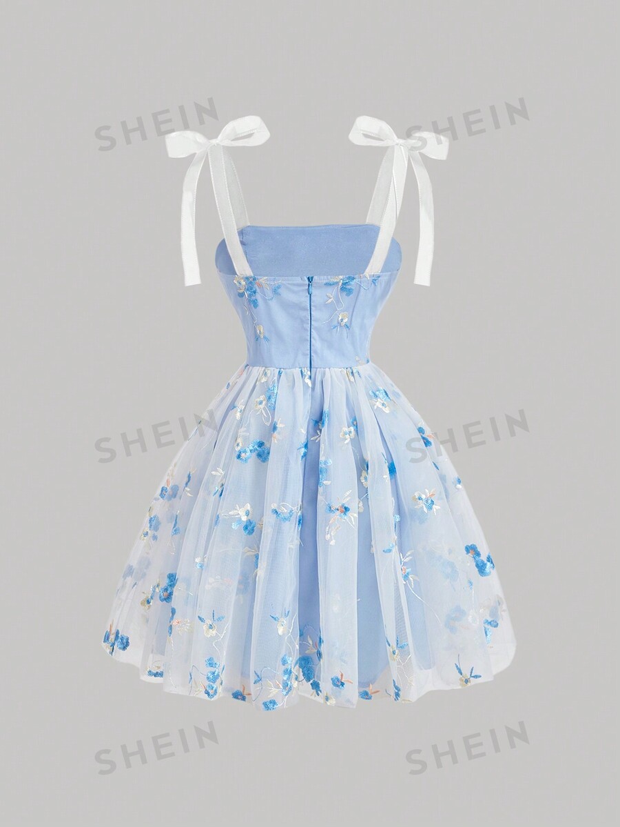 SHEIN MOD Women's Simple Daily Dress With Decorative Netting And ...