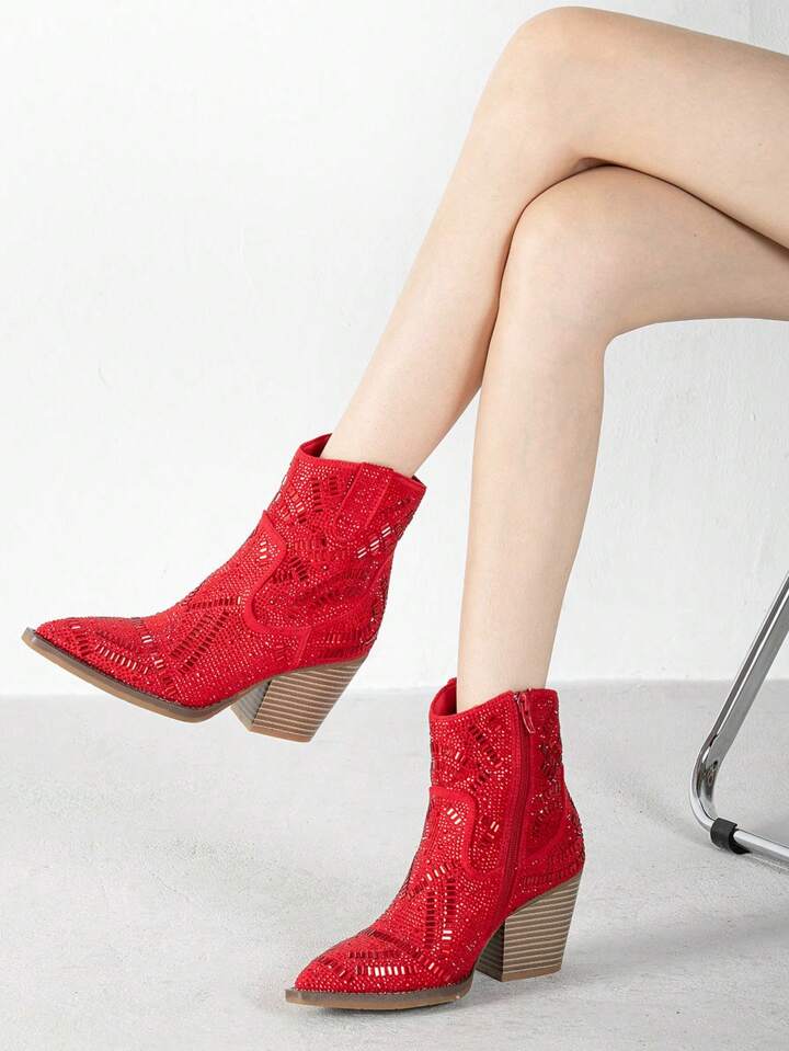 Botas Vaqueras Rojas Brillantes