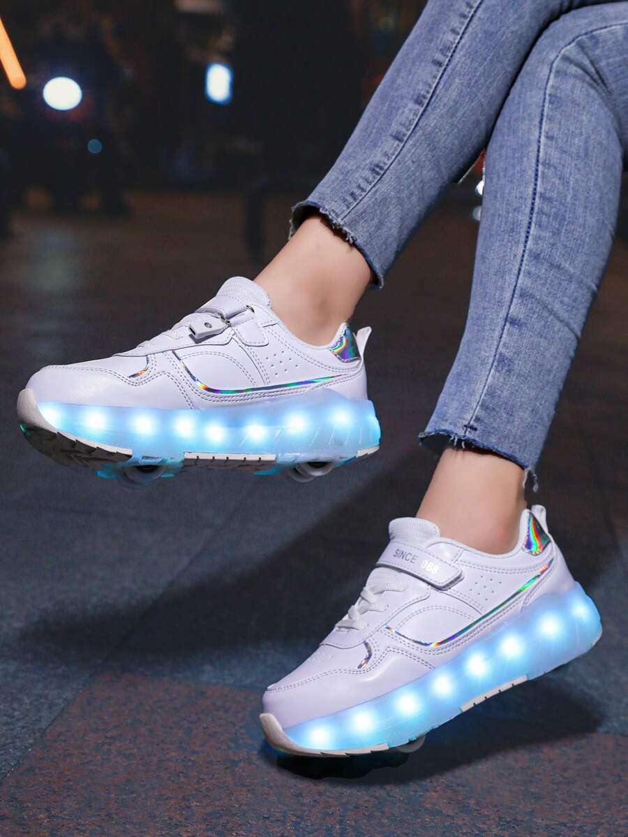 Children's Thick-Soled Shiny Basic Athletic Shoes For Daily Wear ... Children's Thick-Soled Shiny Basic Athletic Shoes For Daily Wear ...